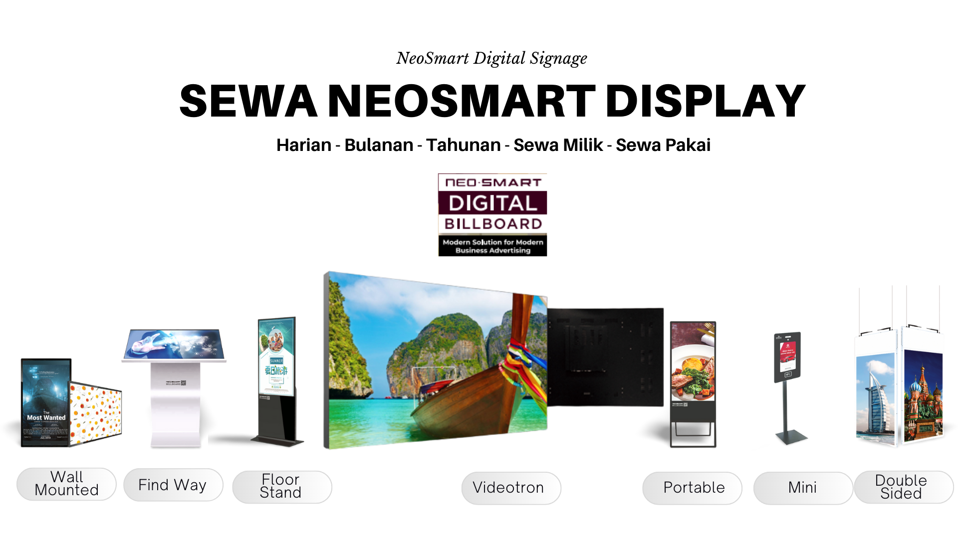 Butuh sewa digital display untuk event mu? Pakai NeoSmart aja - PT. Neosys Indonesia